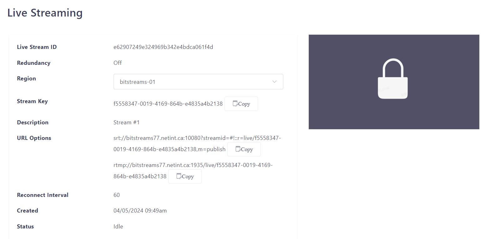Start Streaming to a Live Stream Session | Docs and SDK - NETINT Technologies